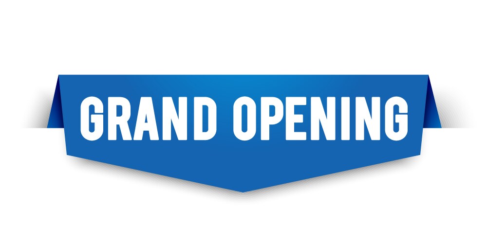 Grand opening sticker label Royalty Free Vector Image