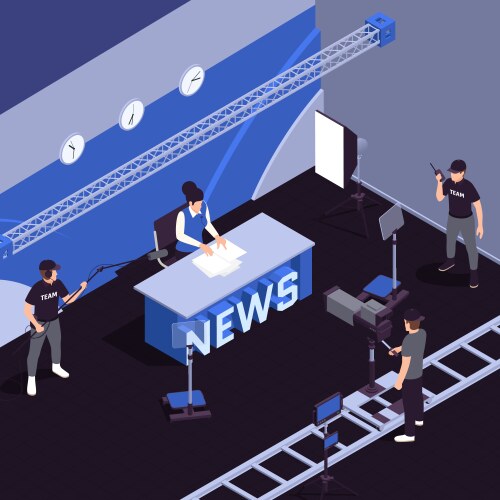 Interview isometric background Royalty Free Vector Image