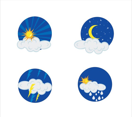 Weather web icons set drawn by chalk Royalty Free Vector