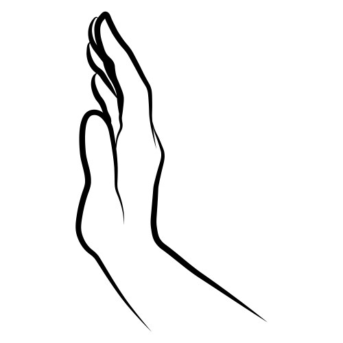 Female hands outline drawing Royalty Free Vector Image