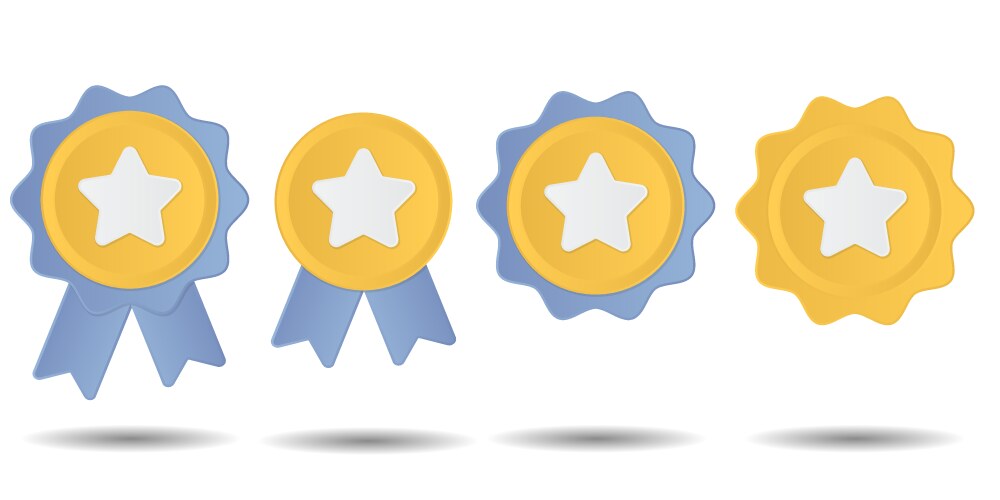 3d icon certificate badge Royalty Free Vector Image