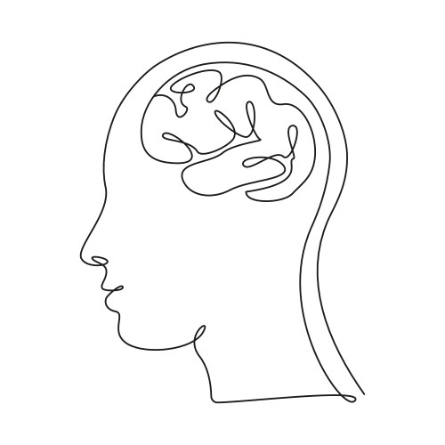 Human brain side view Royalty Free Vector Image