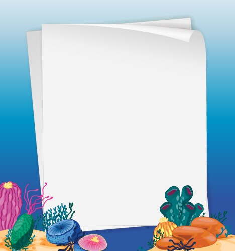 Border template with ocean in background Vector Image