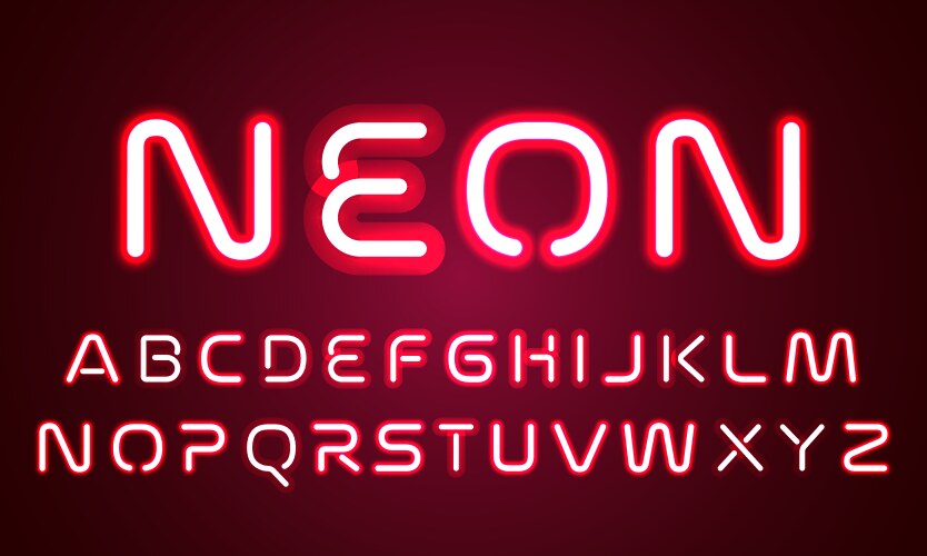 Digital led font alphabet letters and numbers Vector Image