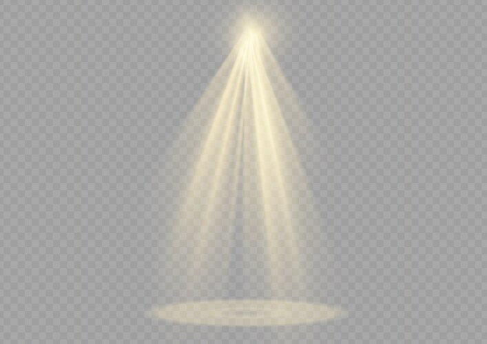 Spark spotlight yellow light effect glowing ray Vector Image