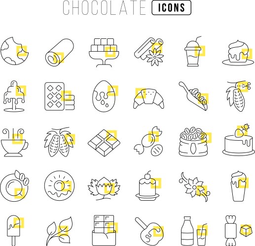 Set of thin line chocolate icons Royalty Free Vector Image