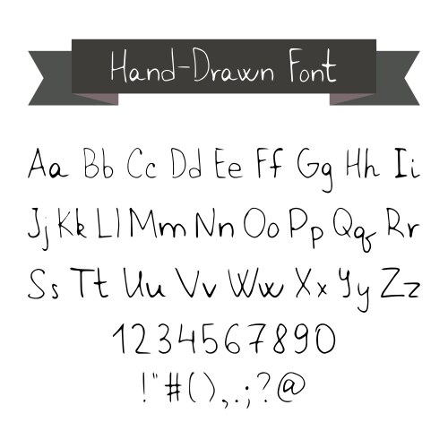 Pencil hand drawn font Royalty Free Vector Image