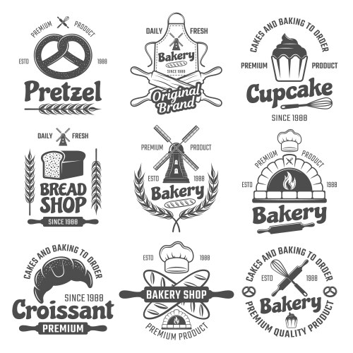 Food emblems Royalty Free Vector Image - VectorStock