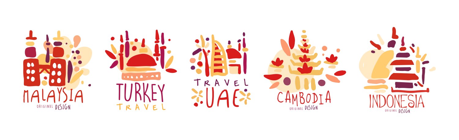 Travel time original label design with destination