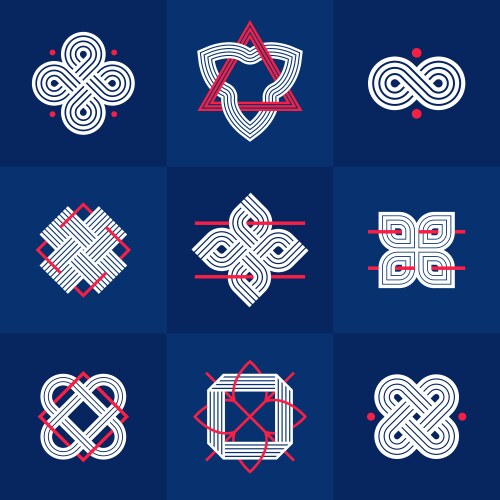 Abstract geometric linear symbols set graphic Vector Image
