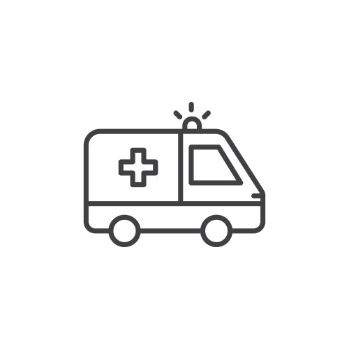 Ambulance icon set emergency rescue van Royalty Free Vector