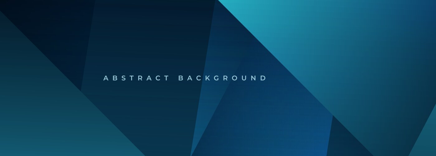 Blue modern abstract wide banner with geometric Vector Image