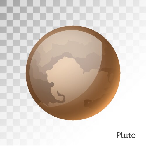 Cartoon cute pluto planet isolated on white Vector Image