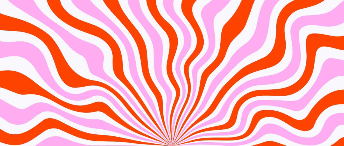 Orange trippy burst lines background psychedelic Vector Image