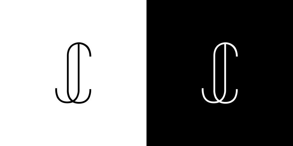 Simple and bold jc logo design Royalty Free Vector Image