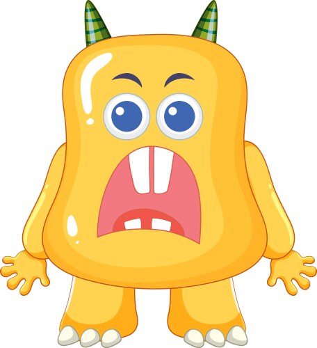 Adorable hairy yellow alien monsters cartoon Vector Image
