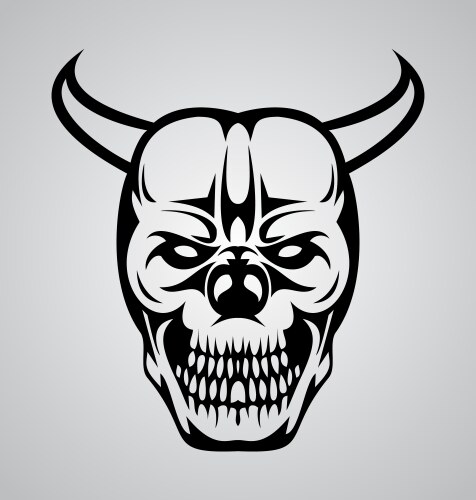 Devil face tattoo design Royalty Free Vector Image