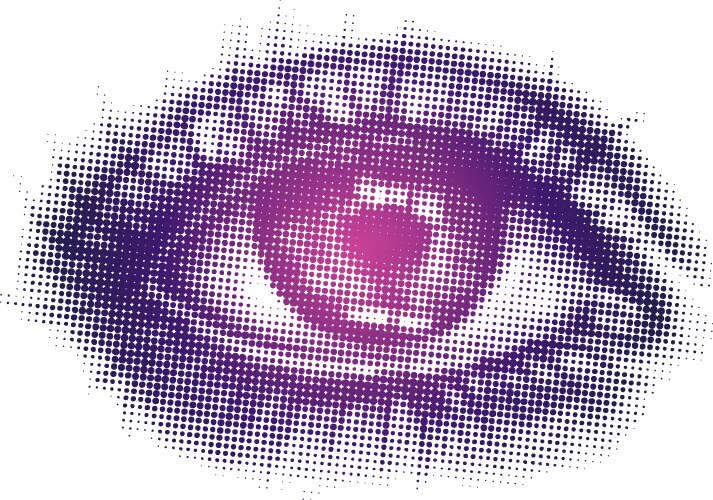 Halftone brown eye Royalty Free Vector Image - VectorStock