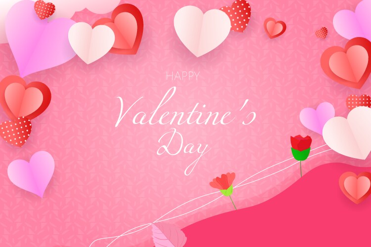 Happy valentines day background paper cut Vector Image