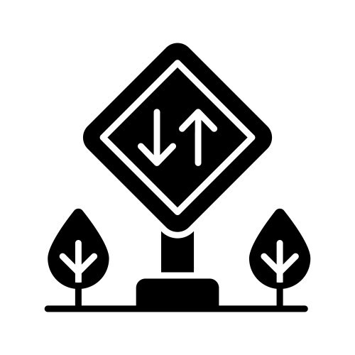 Two way traffic signs icon ready for premium use Vector Image