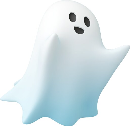 White ghost halloween monster Royalty Free Vector Image