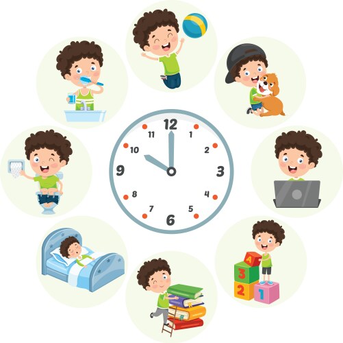 Daily routine of a girl Royalty Free Vector Image