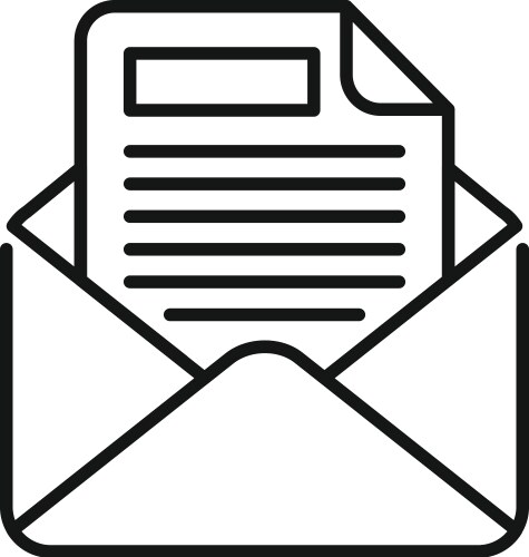 Open envelope icon flat style Royalty Free Vector Image