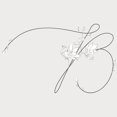 Hand drawn floral b monogram and logo Royalty Free Vector