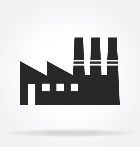 Red manufacturing factory icon Royalty Free Vector Image