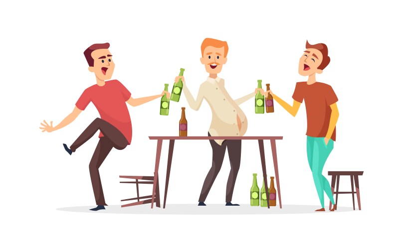 People sitting on stools in bar and drink alcohol Vector Image