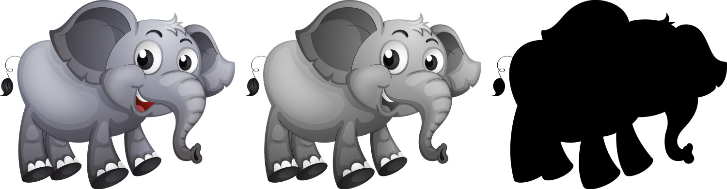 Set of elephant character Royalty Free Vector Image