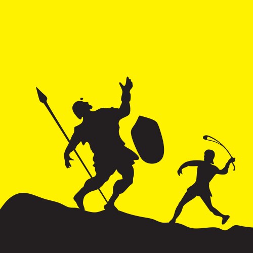 David and goliath Royalty Free Vector Image - VectorStock