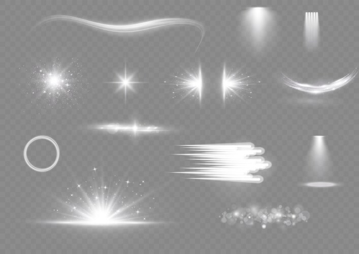 White light flare texture shine overlay effect Vector Image