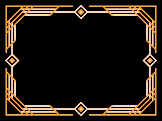 Art deco frame vintage linear border design Vector Image