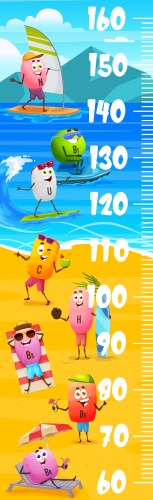 Kids height chart with funny cartoon colorful Vector Image