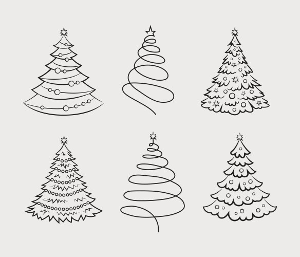 Christmas Tree Line Vector Images (over 36,000)