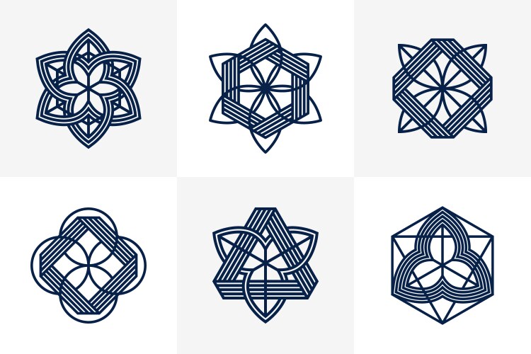 Abstract geometric linear symbols set graphic Vector Image