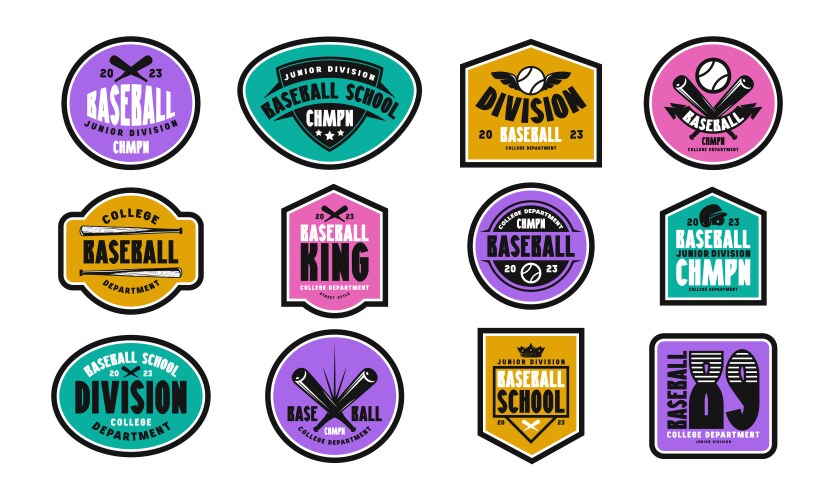 Set of images baseball bats Royalty Free Vector Image