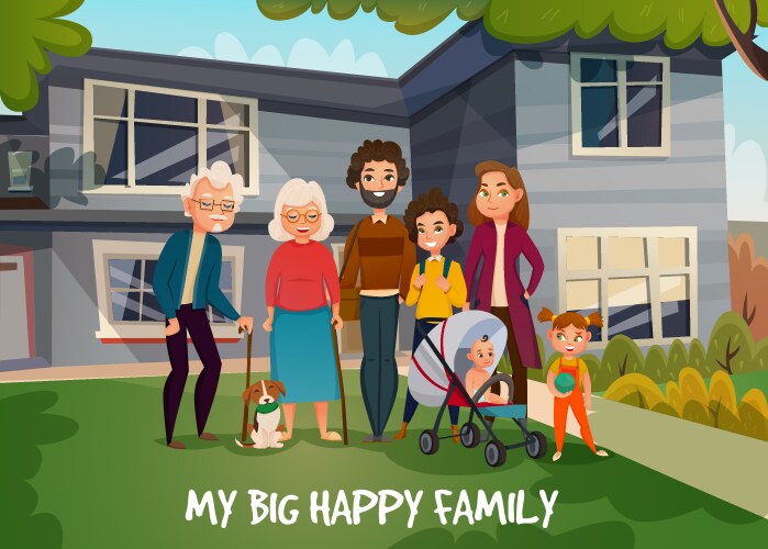 Happy family at home Royalty Free Vector Image