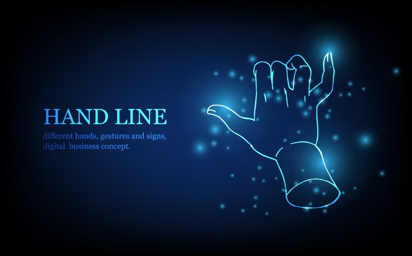 Human hand line different hands gestures Vector Image