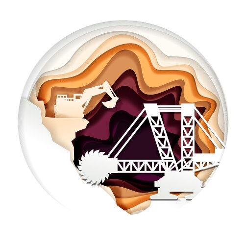 Mining industry orthogonal Royalty Free Vector Image