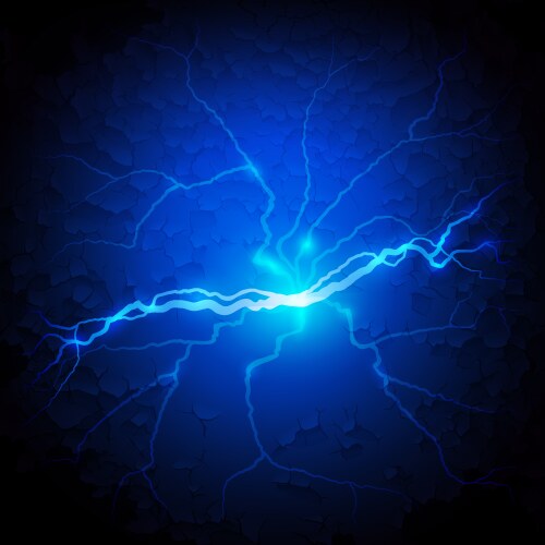 Circle lightning realistic blue background Vector Image