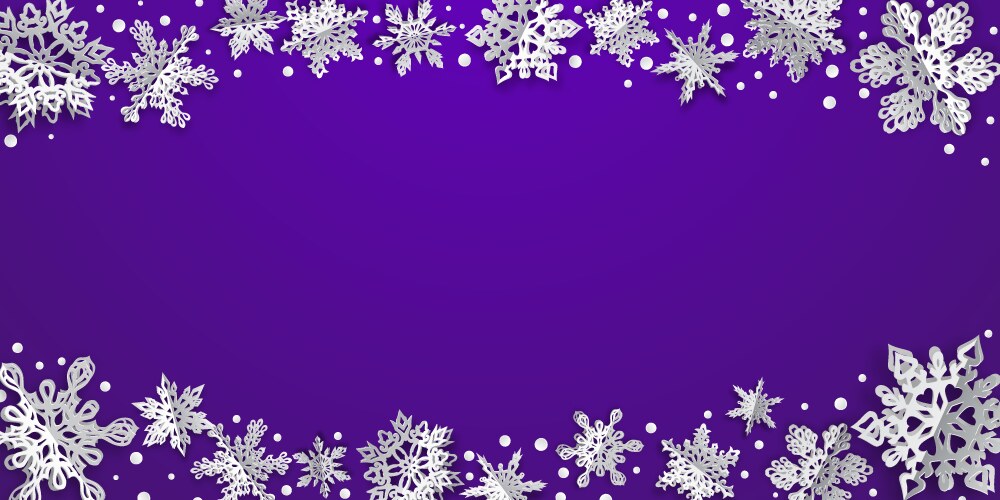 Christmas background with paper snowflakes Vector Image