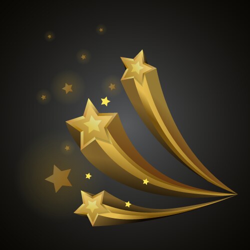 Golden bright shiny stars Royalty Free Vector Image