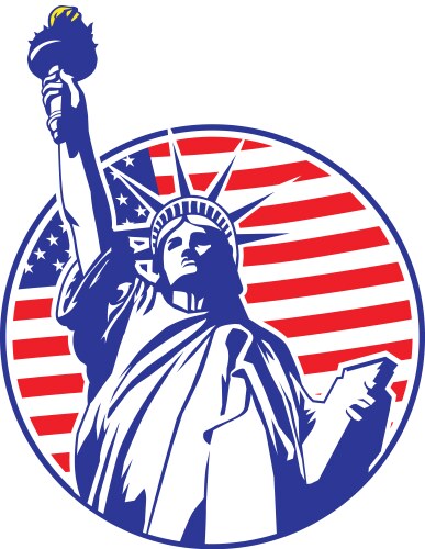 Liberty statue new york city Royalty Free Vector Image