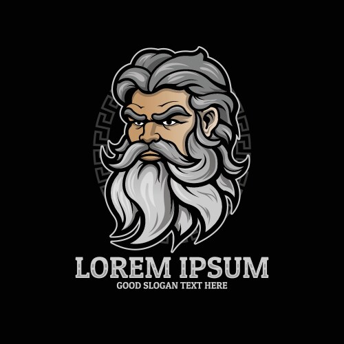 Old man logo design vintage style barbershop Vector Image