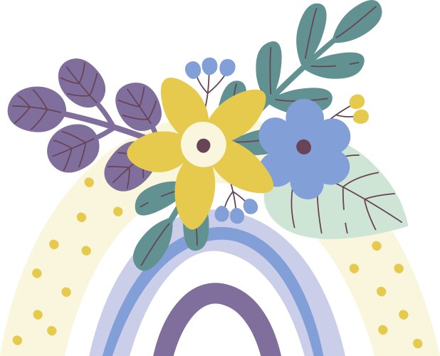 Cartoon rainbow with heart Royalty Free Vector Image