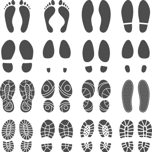Foot and hand prints Royalty Free Vector Image