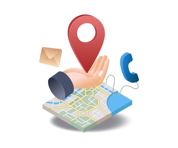 Location pin on map infographic flat isometric 3d Vector Image