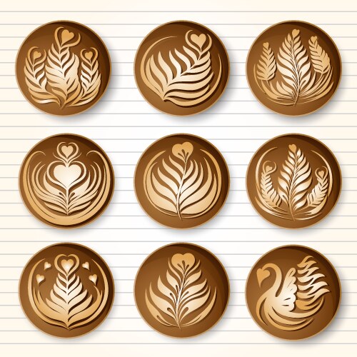 Latte art coffee Royalty Free Vector Image - VectorStock